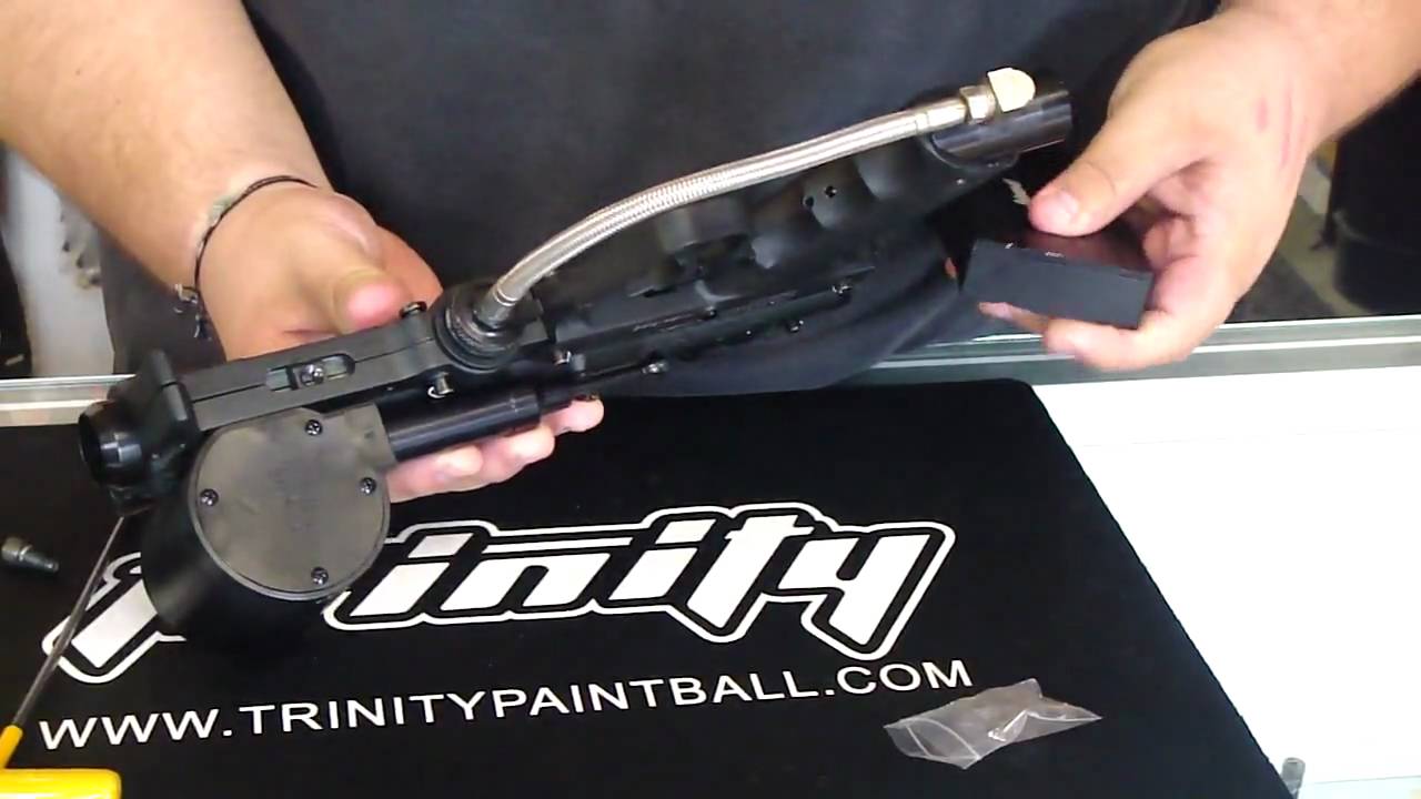 trinity paintball, trinity a5 aluminum magazine installation video - YouTube