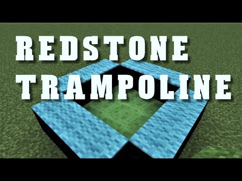 how to build a 3x3 redstone stone trampoline in minecraft - YouTube