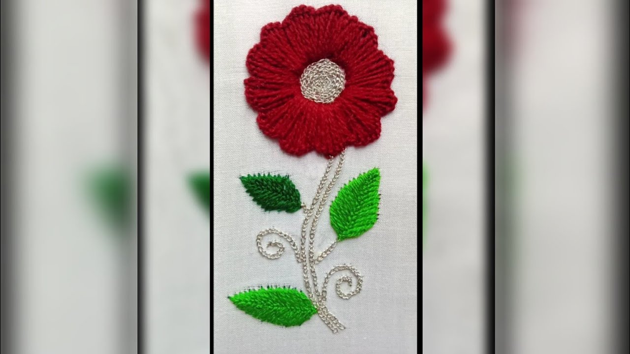 Beautiful embrodery design flower/aari work#shorts#embrodery# stitch ...