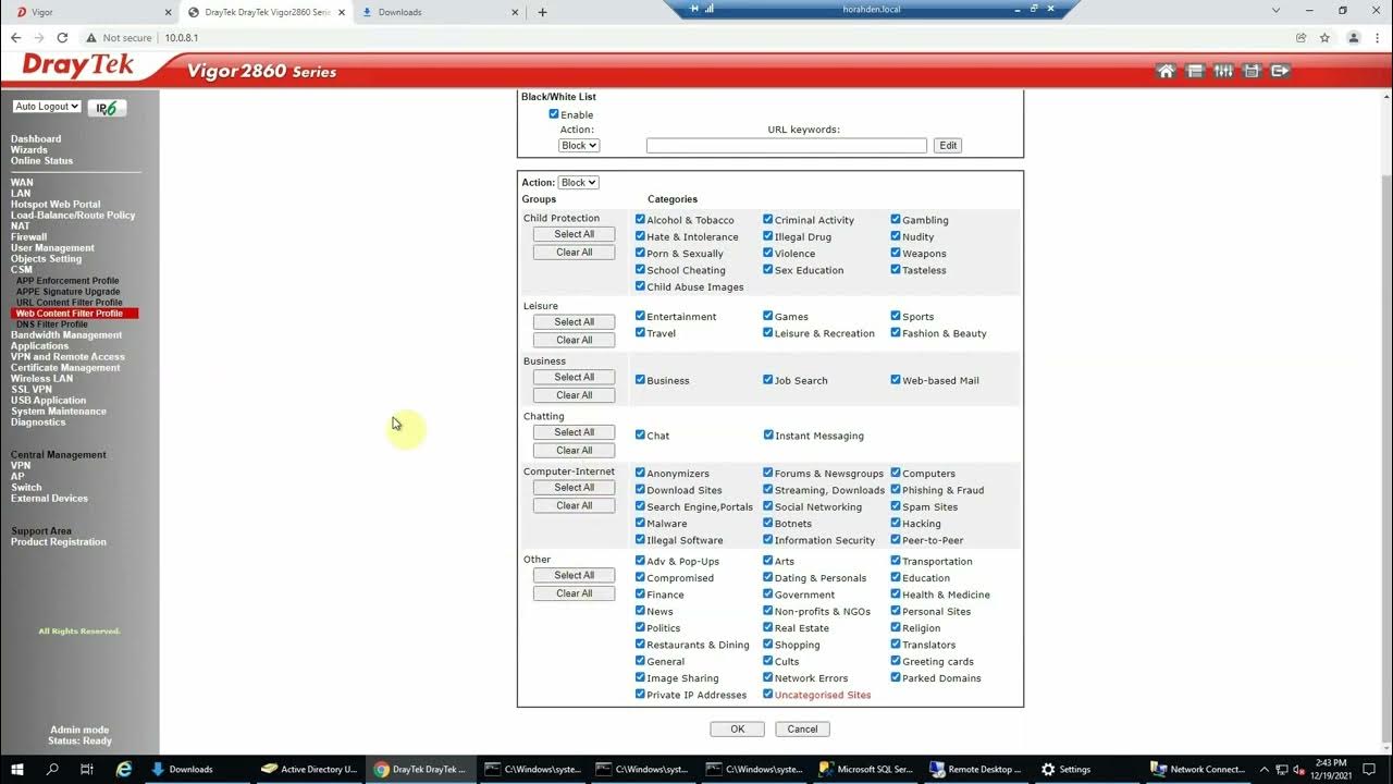 Draytek Block All Website Without 2 Website - YouTube
