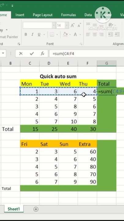 Quick auto sum #viralshorts #excel #computer - YouTube
