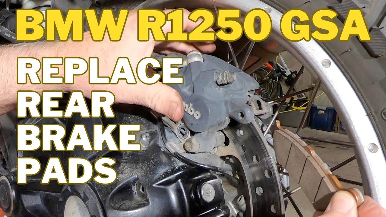 BMW R1250 GSA - Replace Rear Brake Pads - YouTube