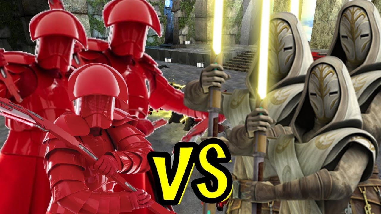 Snokes Praetorian Guards vs Jedi Temple Guards - Ai Battle - YouTube