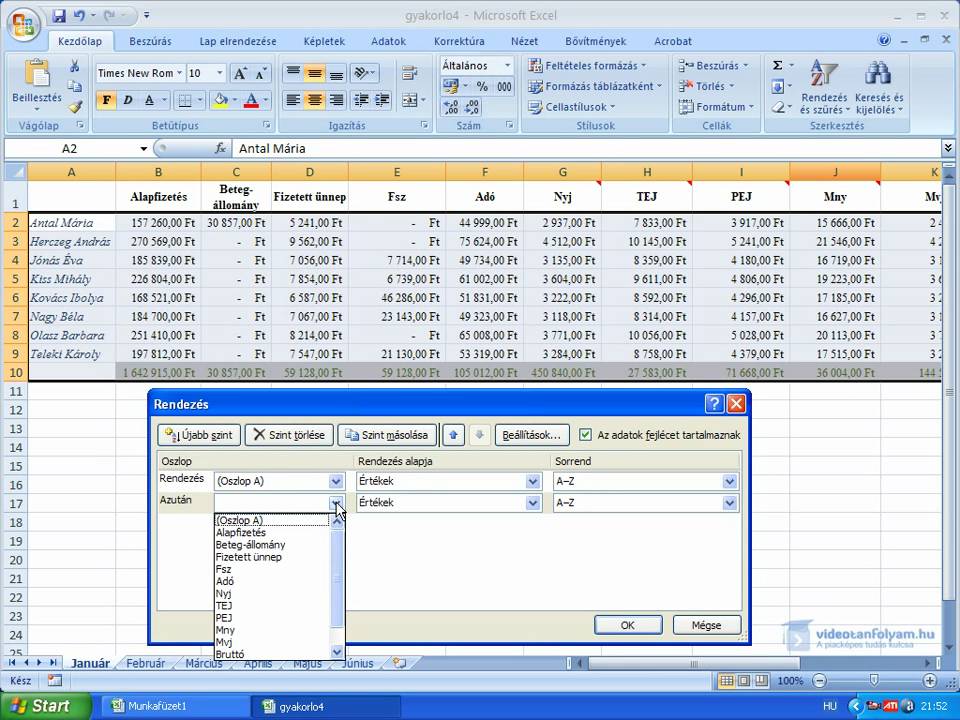 Excel 2007: szűrés munkafüzetekben - YouTube