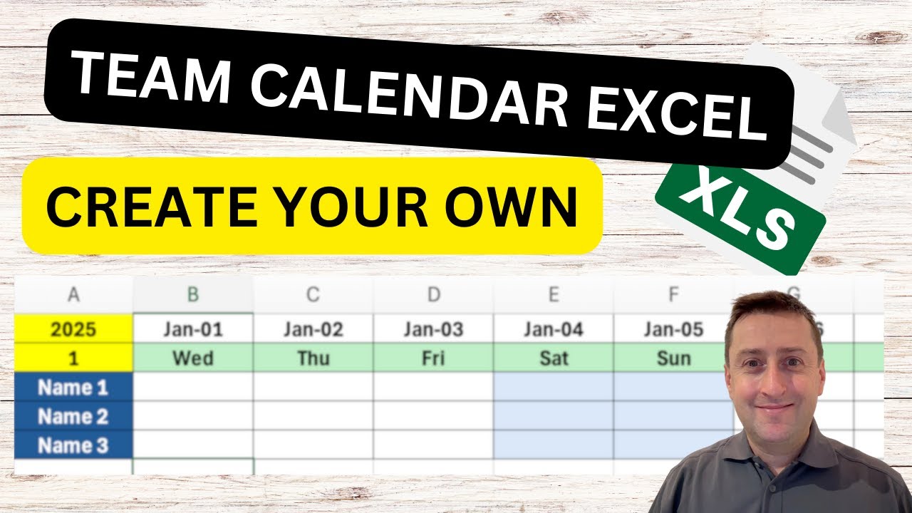 Excel - Create Team Calendar - YouTube