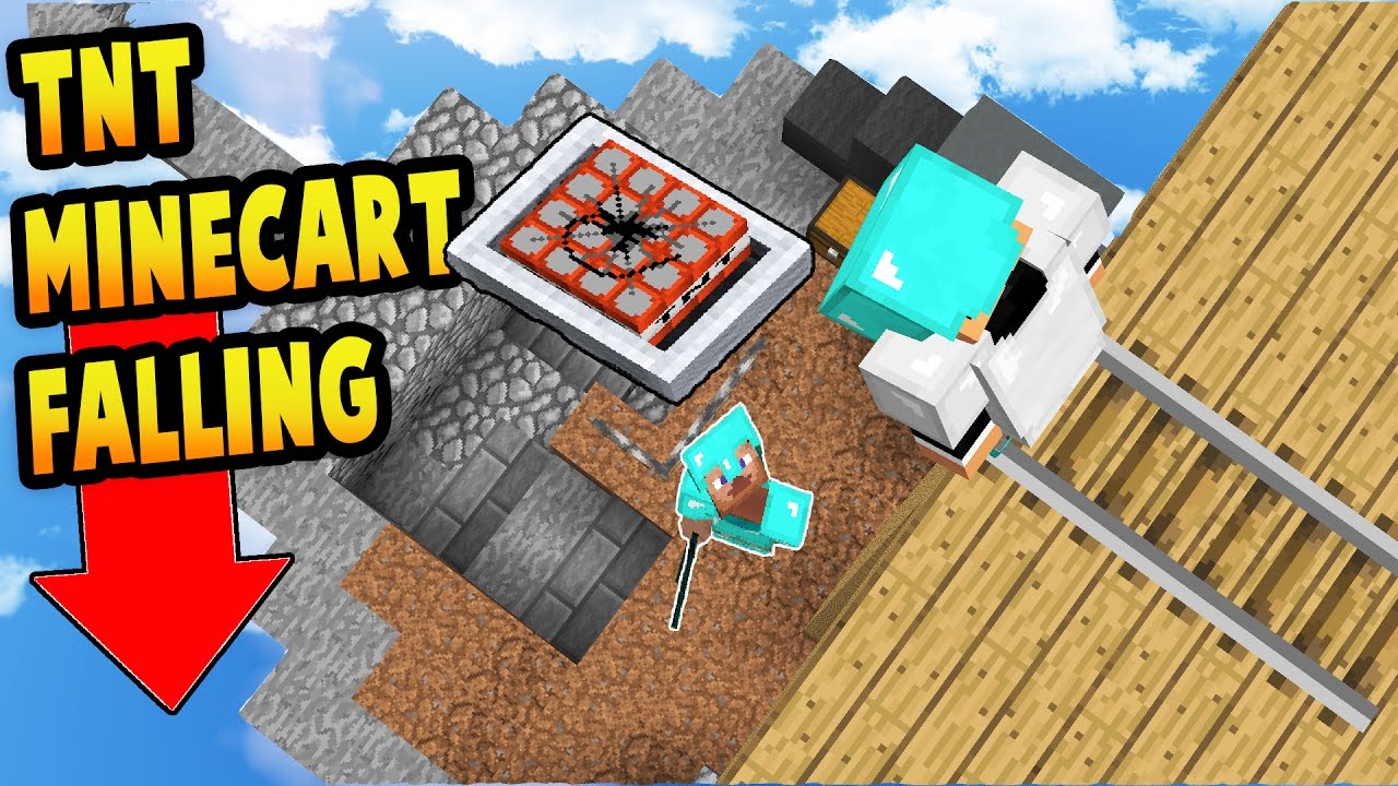 TNT MINECART TROLL - Minecraft SKYWARS TROLLING - YouTube