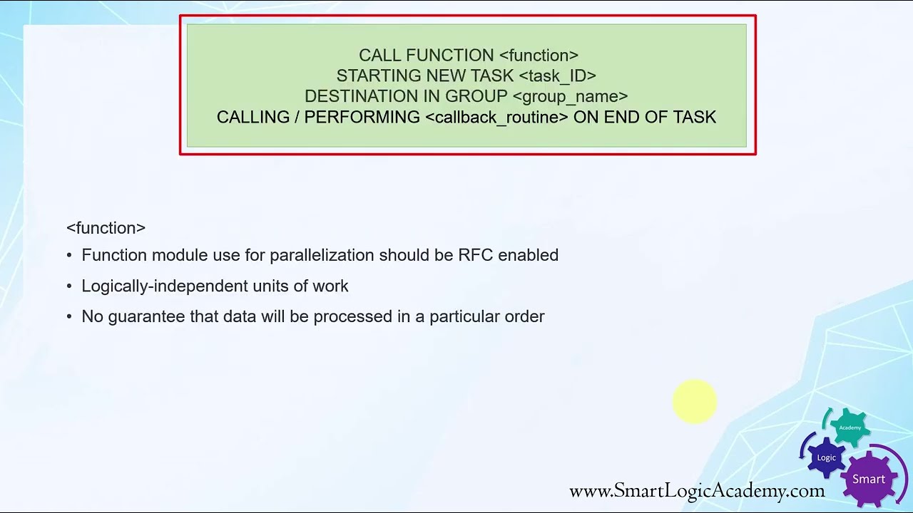 SAP ABAP Parallel Processing 3 YouTube SAP ABAP Parallel Processing 3 YouTube