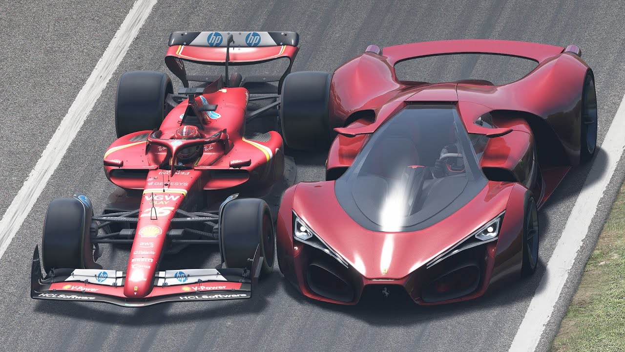 Ferrari F1 vs Ferrari F80 Concept at Monza - YouTube