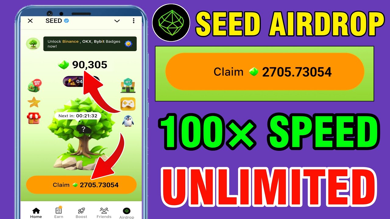 Seed Coin Unlimited 100% Working | Seed Coin 100× Speed Mining | Seed ...
