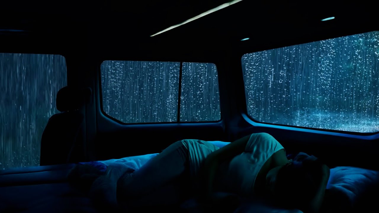 Instant Sleep in 3 Minutes 🌧️ Heavy Rain & Thunder on Cozy Car | Deep ...