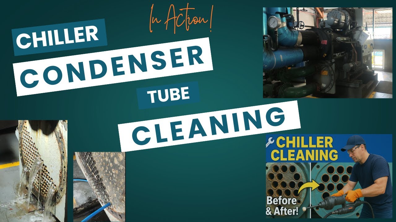 Carrier Chiller Tube Cleaning | Goodway Tube Cleaner in Action | Step ...