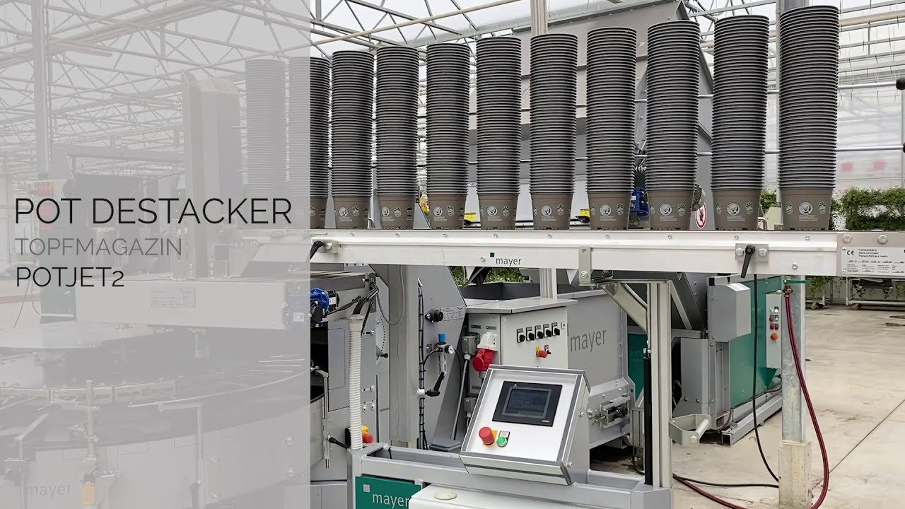 Mayer pot destacker POTJET 2 | Mayer Topfmagazin POTJET 2 - YouTube