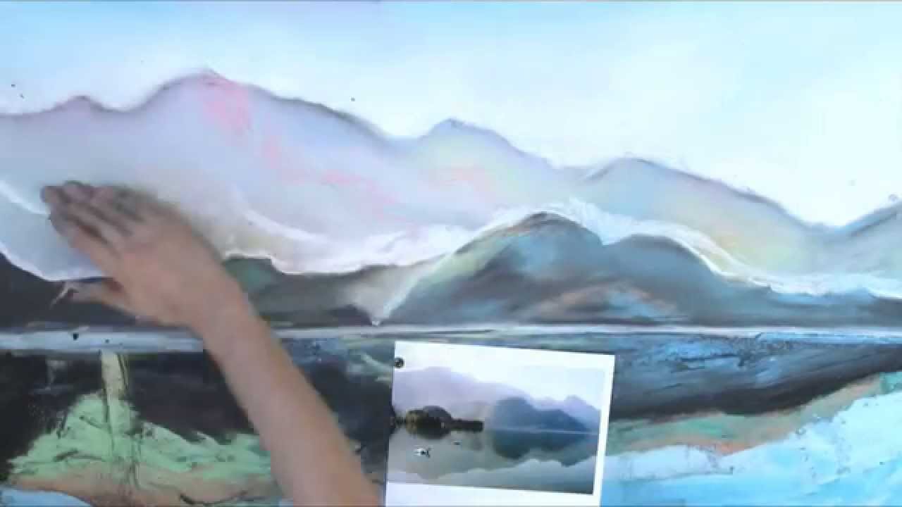 Art: Beautiful picture, landscape painted with chalk - YouTube