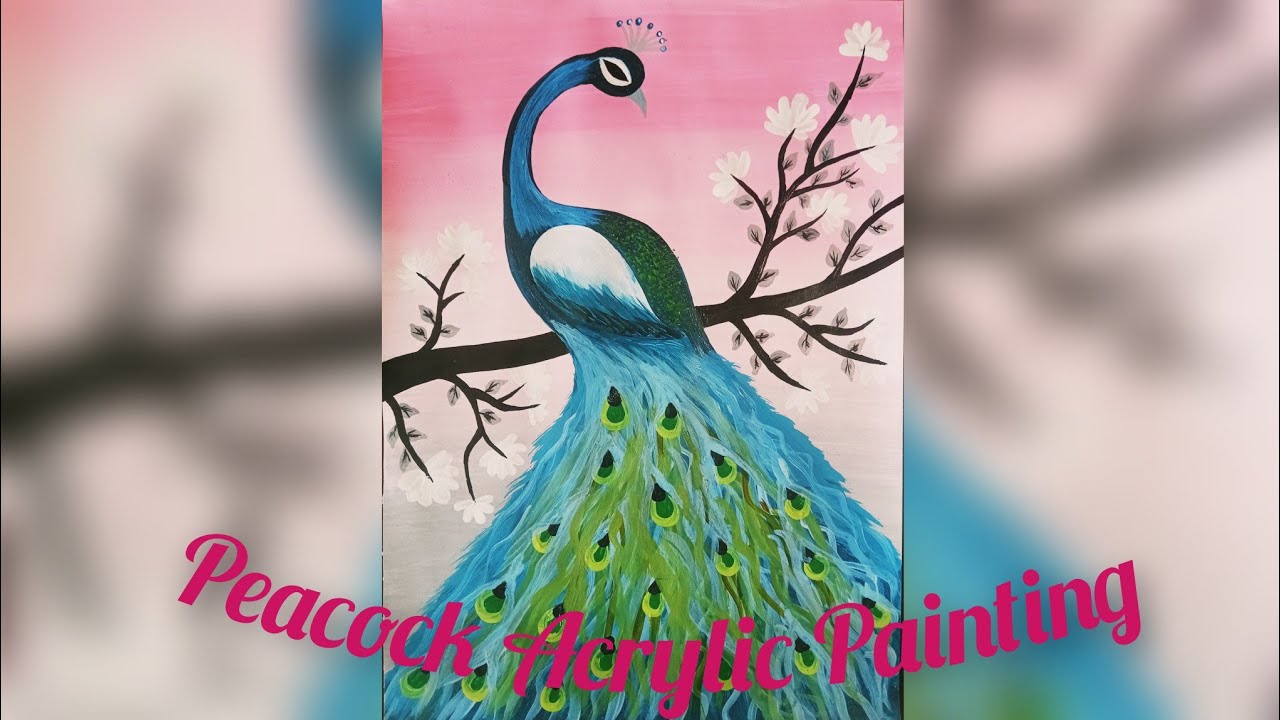 Peacock Acrylic Painting/Realistic Peacock Painting Tutorial/Easy ...