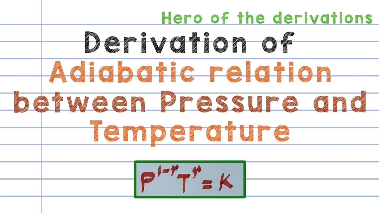 Derivation of adiabatic relation between Pressure and temperature ...