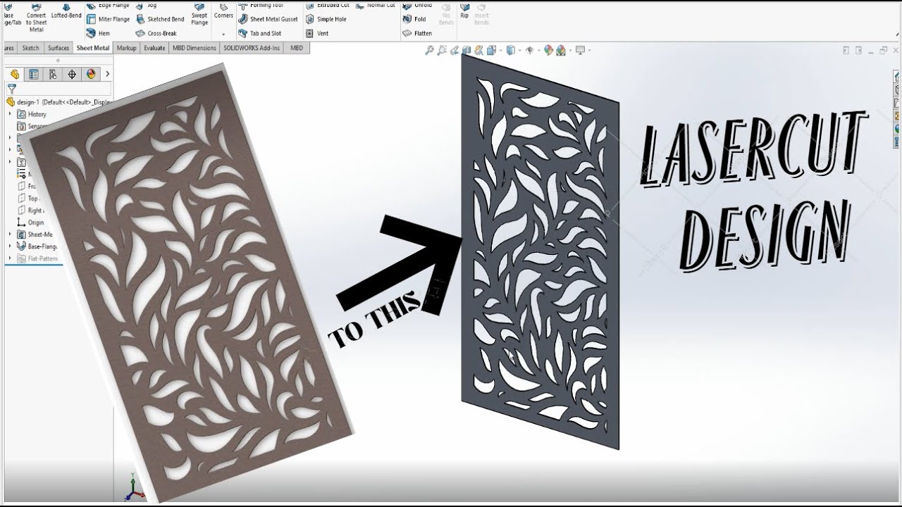 Laser Cutting Design in SolidWorks | Sheet Metal Tutorial + Tips# ...