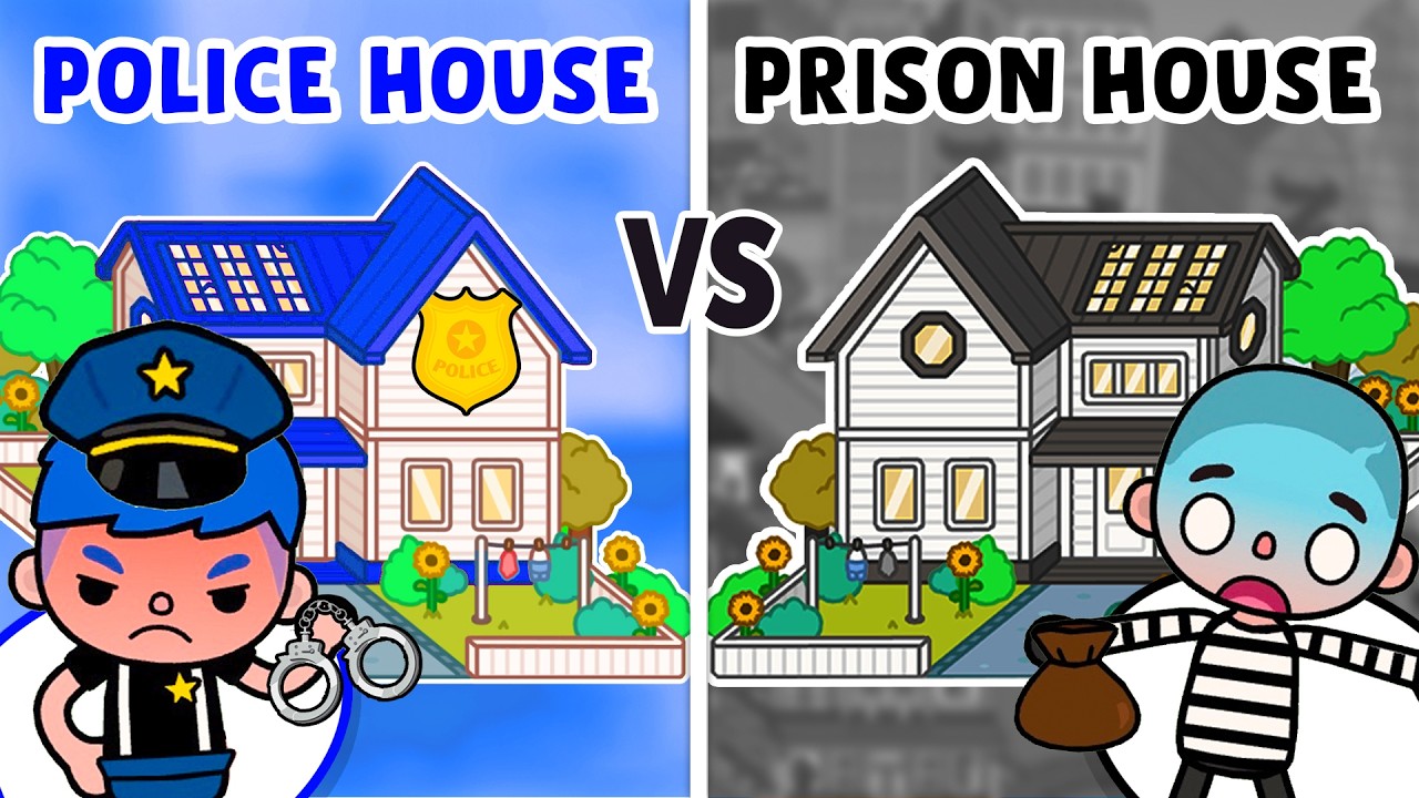 Aesthetic Big Family House 💖 POLICE Vs PRISONERS ♥️ Toca Boca House ...
