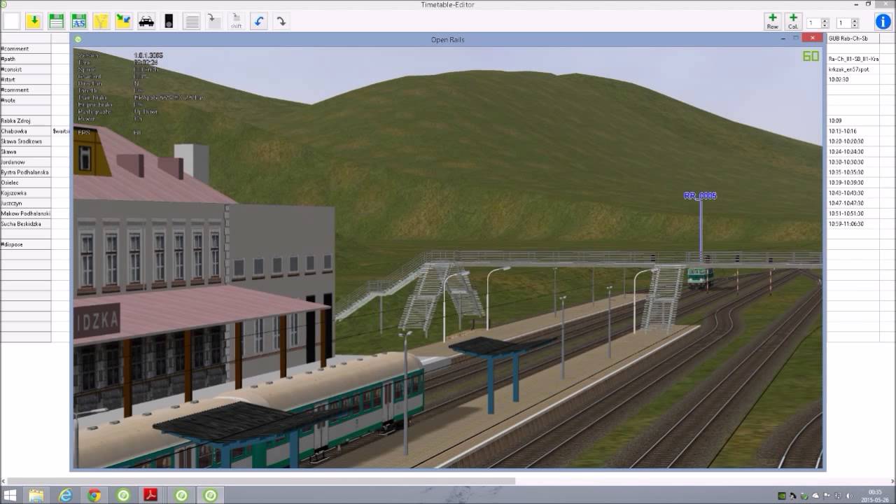 Open Rails Time Table Dispose Run Round - Sucha Beskidzka-Poland - YouTube