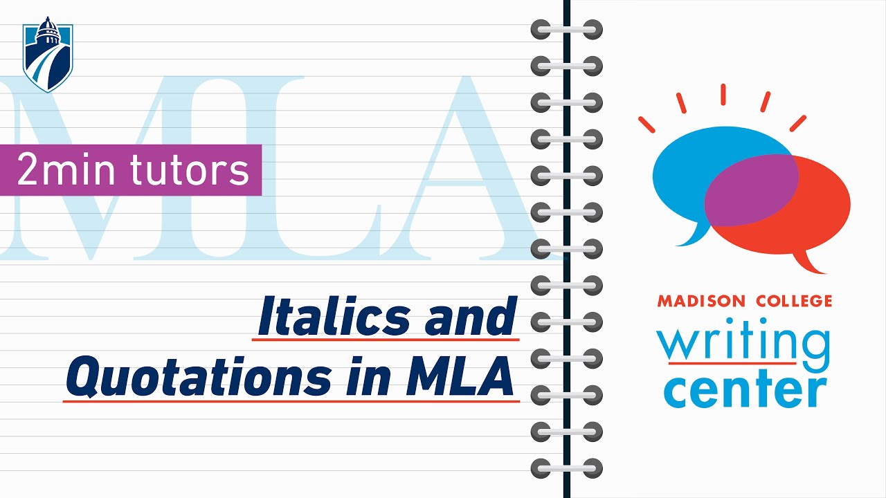 2minTutors: Italics and Quotations in MLA - YouTube