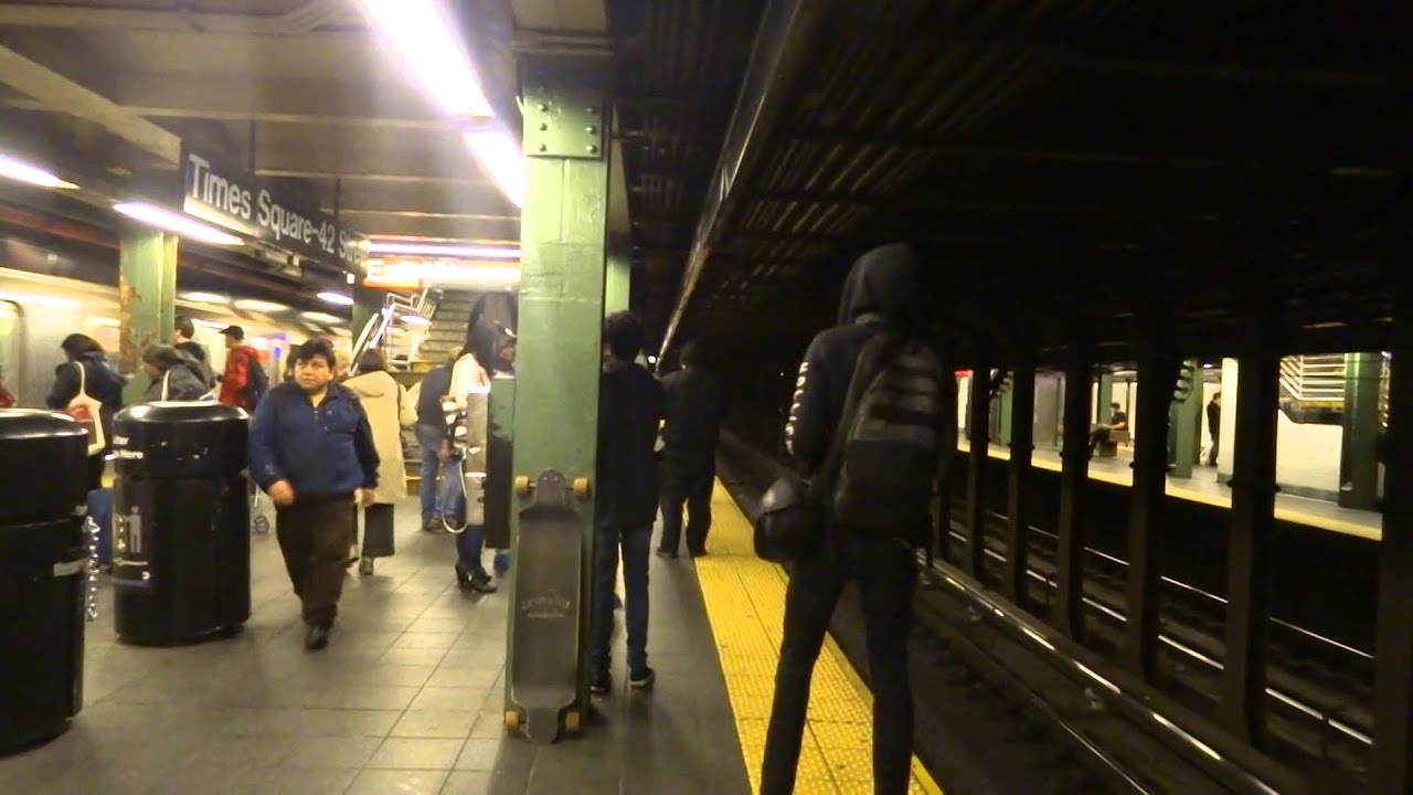 NYC Subway Nostalgia Special: Train of Many Colors Entering Times ...