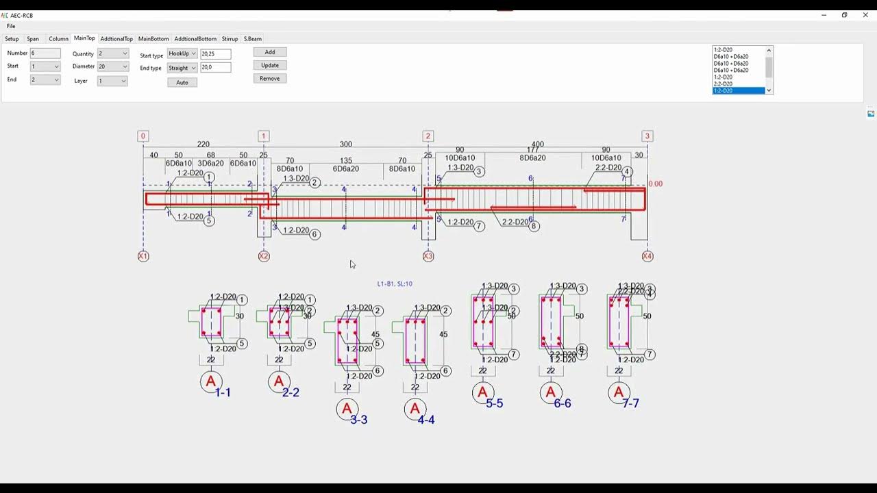 Rebar Tool - Reinforced Concrete Beam - Auto Generate Cross Sections | Part 2 - YouTube