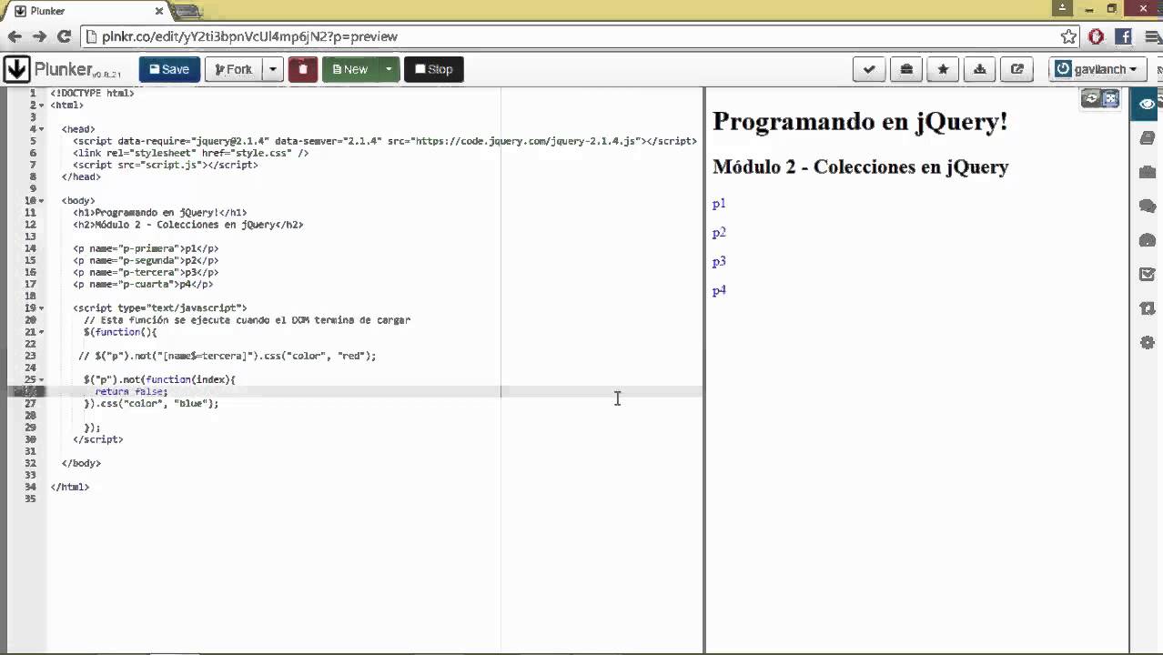 jQuery excluir elementos con not | Colecciones en jQuery | Programando en jQuery - YouTube