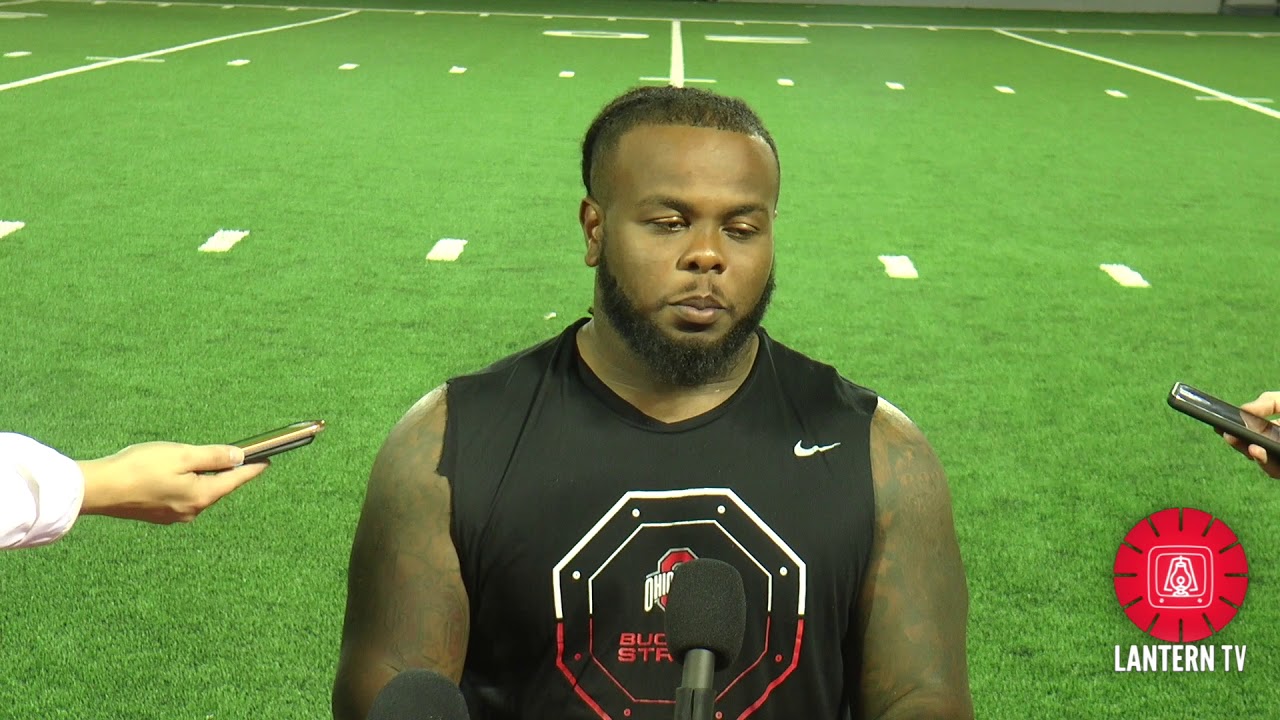Ohio State DL Tracy Sprinkle speaks after practice on 10/3. - YouTube
