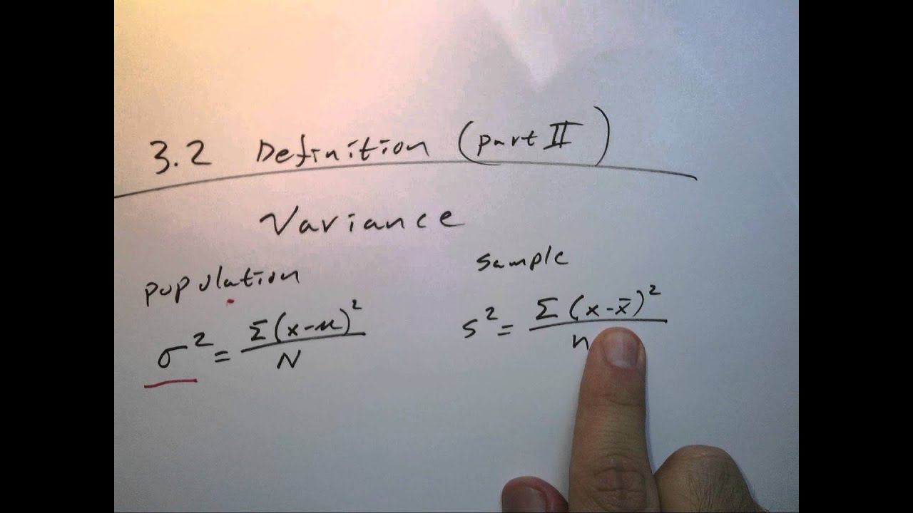 3 2 Variance Pop vs Sample - YouTube
