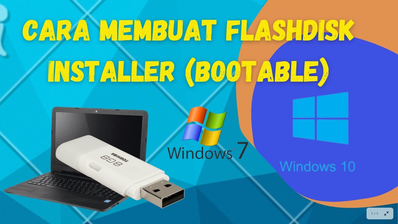 cara membuat flashdisk bootable/ installer windows 10/8/7 - YouTube