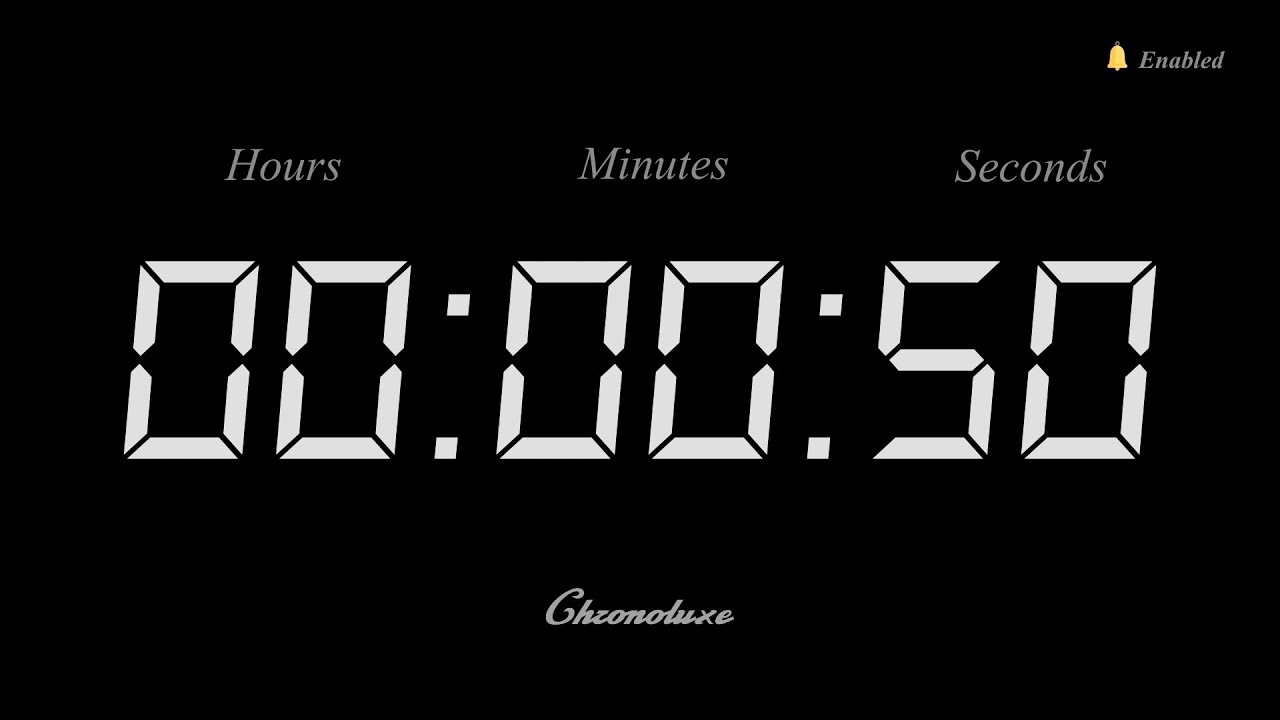 50-Second Timer | Clean and Sleek Countdown - YouTube
