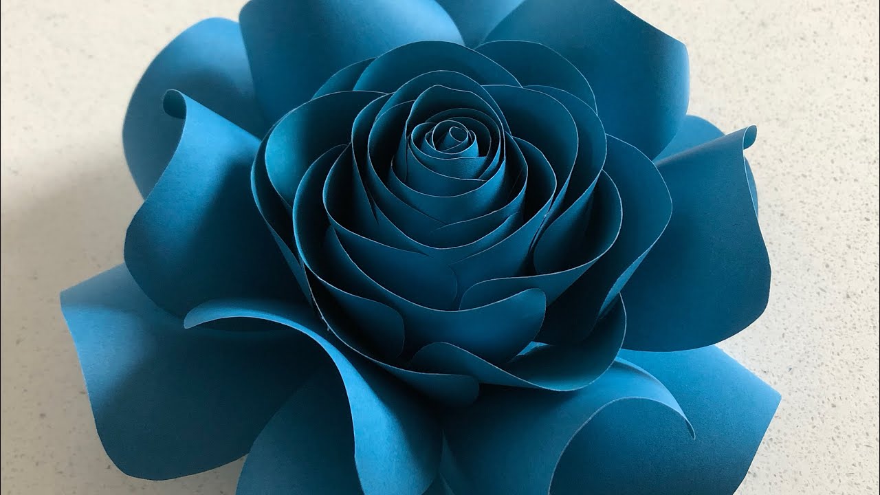 HOW TO MAKE A LARGE PAPER ROSE | PAPER FLOWER | PAPER CRAFT - YouTube