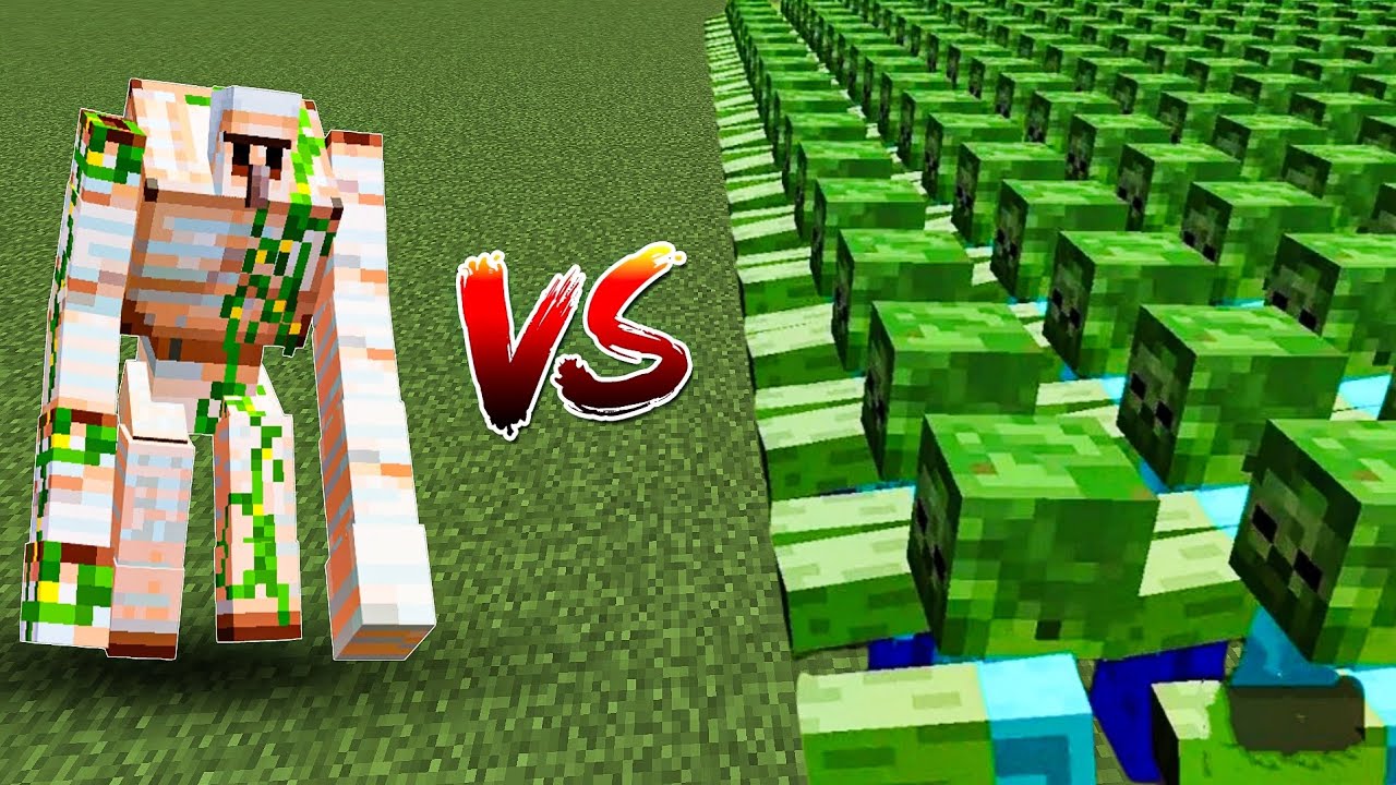 Minecraft Mutant Iron Golem Vs All Zombie||Fight ‍🔥 - YouTube