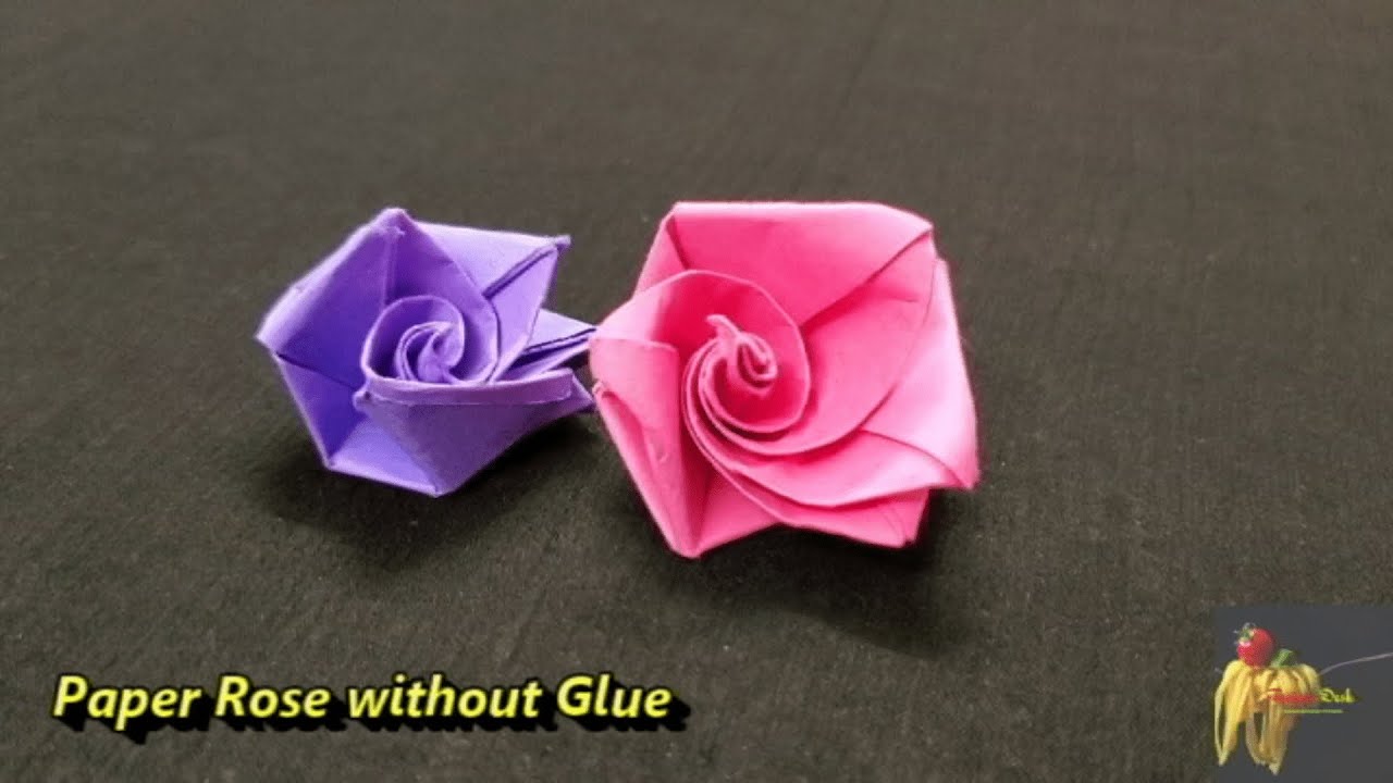 Easy Origami Rose Simple Paper Flower Paper Rose Without Glue Easy Easy Origami Rose Simple Paper Flower Paper Rose Without Glue Easy