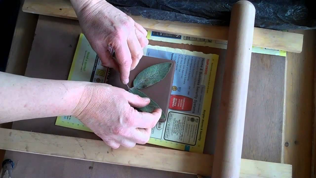 Making Leaf Imprint Tiles - YouTube