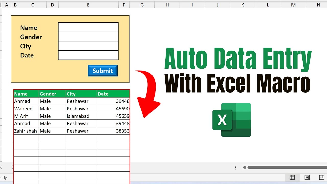 How to Make Auto Data Entry Form in Excel | Excel Macro Tutorial - YouTube
