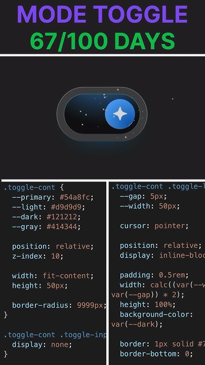 Mode Toggle | html & css #100daysofcodingchallenge - YouTube