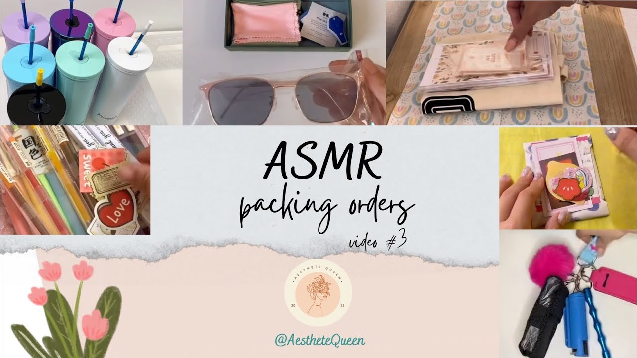 ASMR Small Business Packing Orders | video #3 | AestheteQueen👑 - YouTube