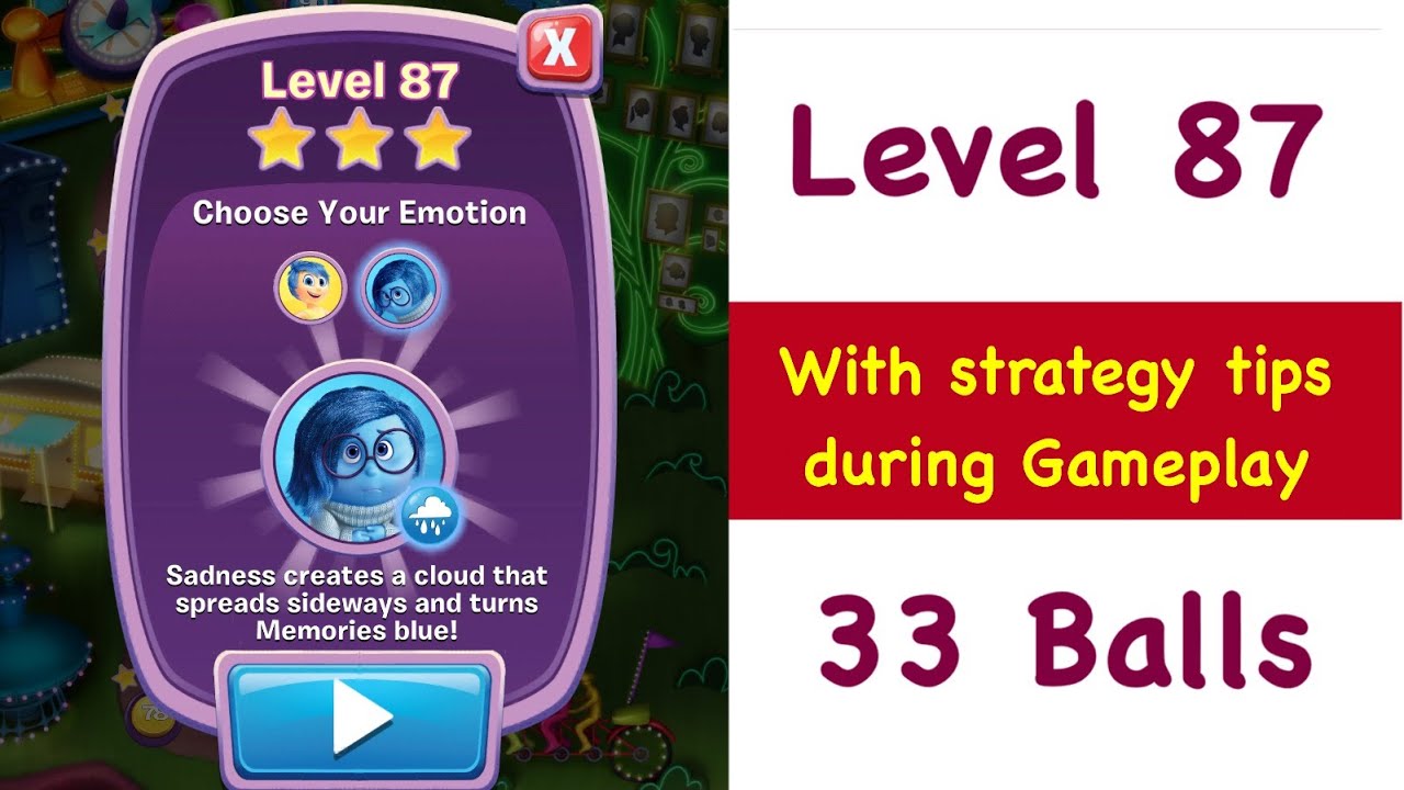 Inside Out Thought Bubbles Level 87 NEW 33 balls Tips and Strategy ...