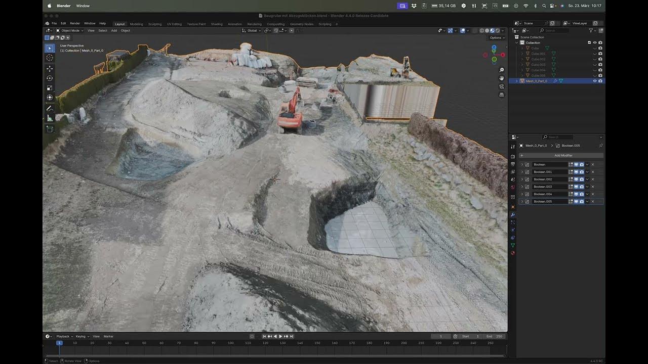 Archicad28 Drohnenfoto 3D Gelände zu Cloudcompare zu Archicad Freifläche - YouTube