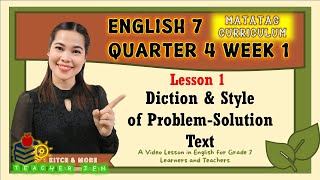 English 7 Quarter 4 Week 1 Analyzing Linguistic Features Problem ...