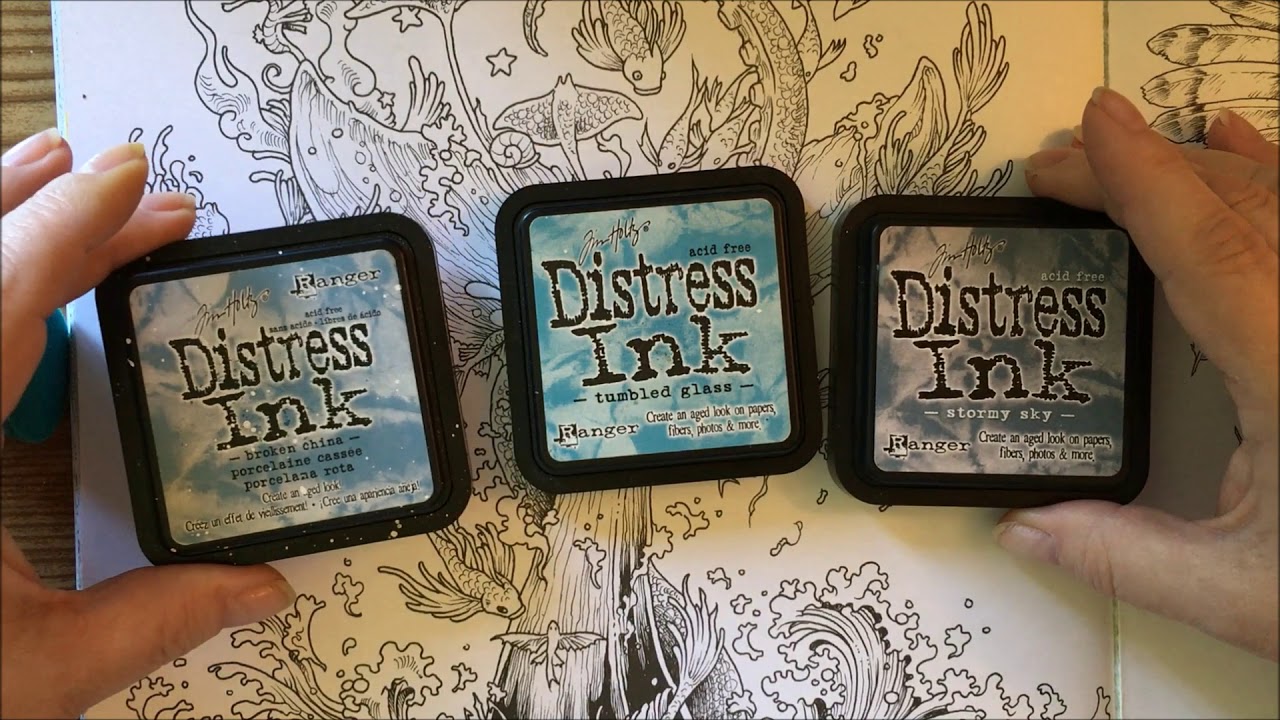 Using distress inks in colorbook pages Pt. 1 - YouTube