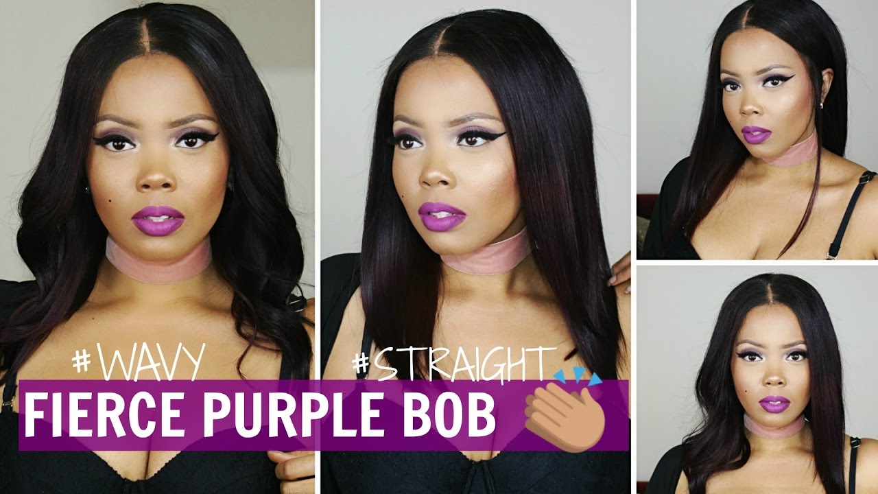 👏FIERCE PURPLE BOB WIG FOR BEGINNERS NATURAL HAIRLINE LACE FRONT WIG ...