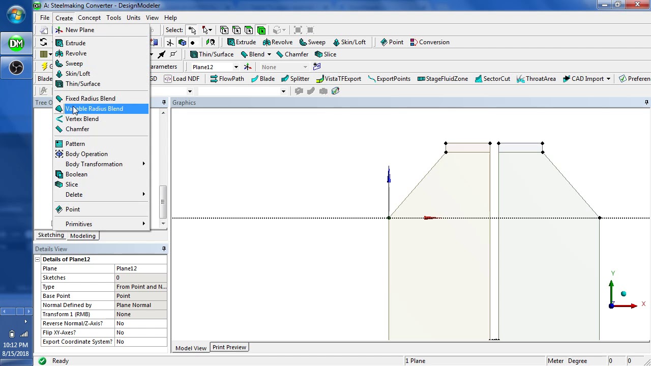 DesignModeler Plane through PF Point - YouTube