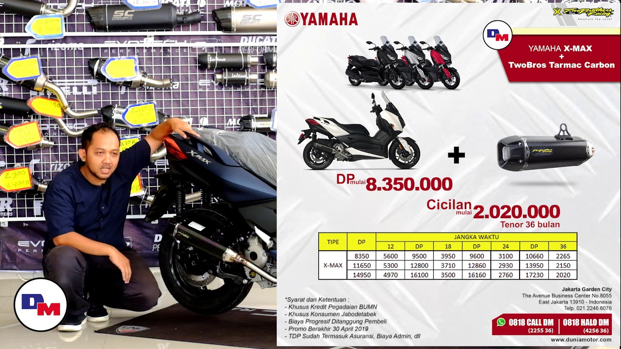 Paket Kredit Yamaha Xmax 250 + TwoBros Racing | Cicilan Leasing Spesial ...