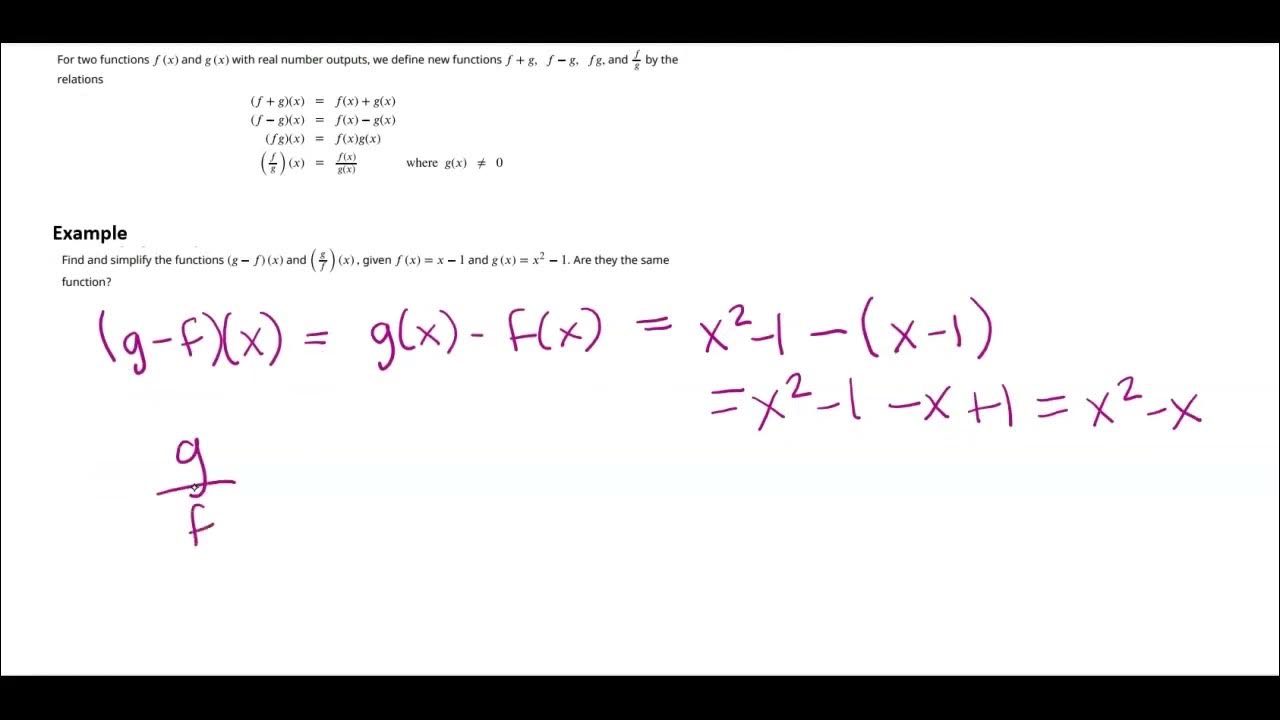 MATH 1314 - Algebraic Function Rules - YouTube
