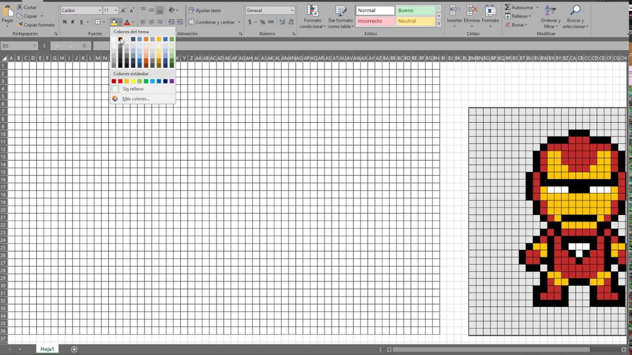 Excel Pixel Art Template Excel Pixel Art Template