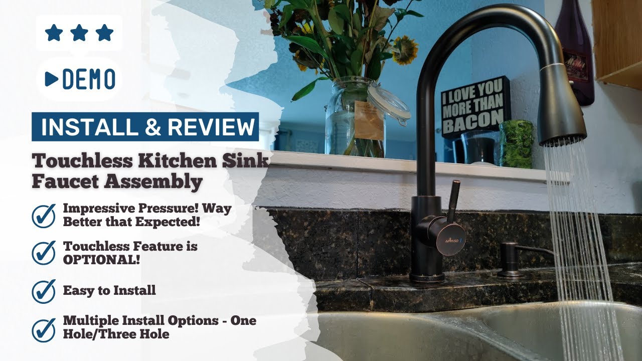 Demo and Install - APPASO Touchless Kitchen Faucet Assembly - YouTube
