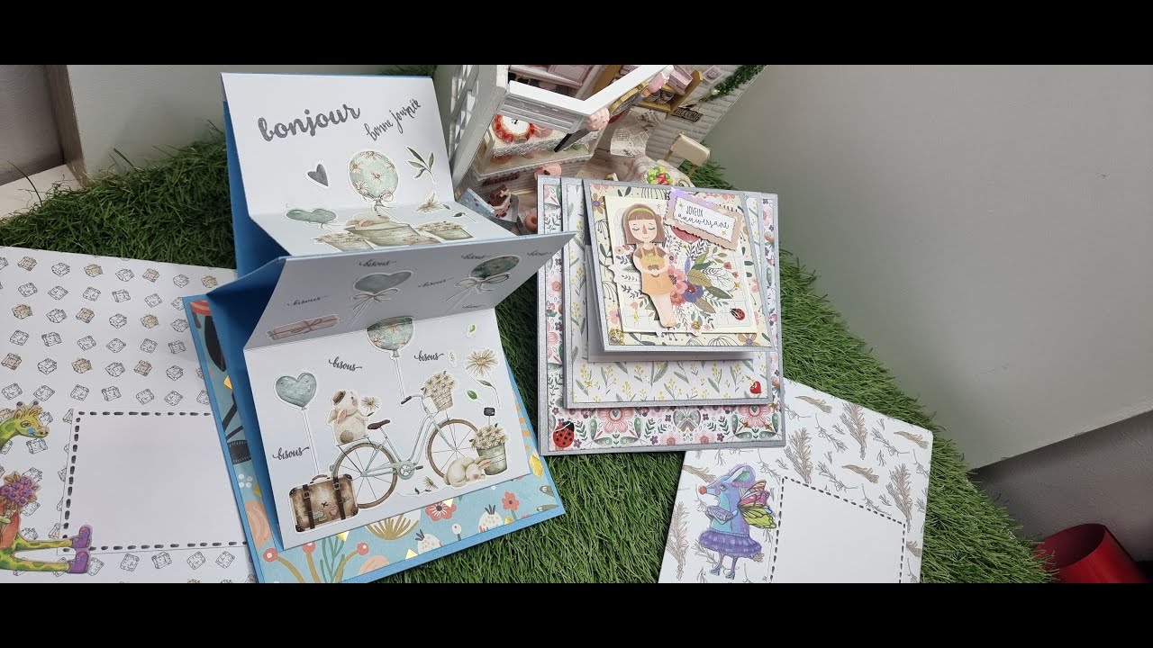 Carte POP UP , 3 volets - YouTube