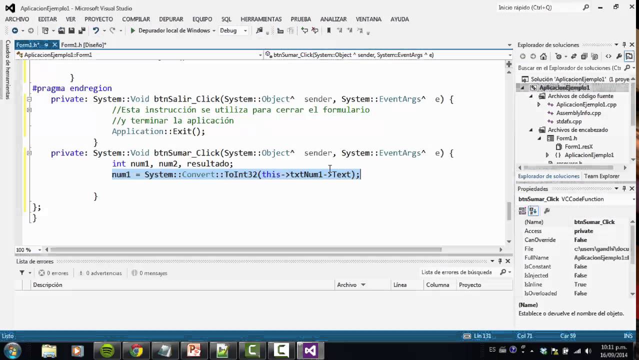 Ejemplo Sencillo Creación de Windows Forms C++ - YouTube