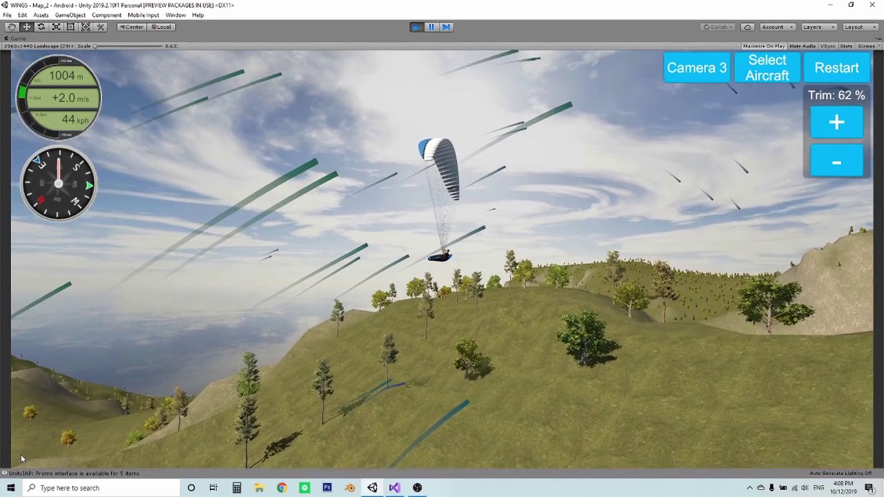 Paragliding Simulator - Dynamic Wind Markers - YouTube